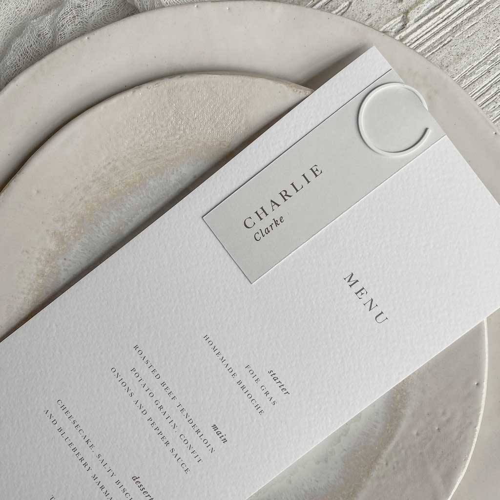 Personalised Menu Cards | Wedding Table Menu Card Design – Lilac & White