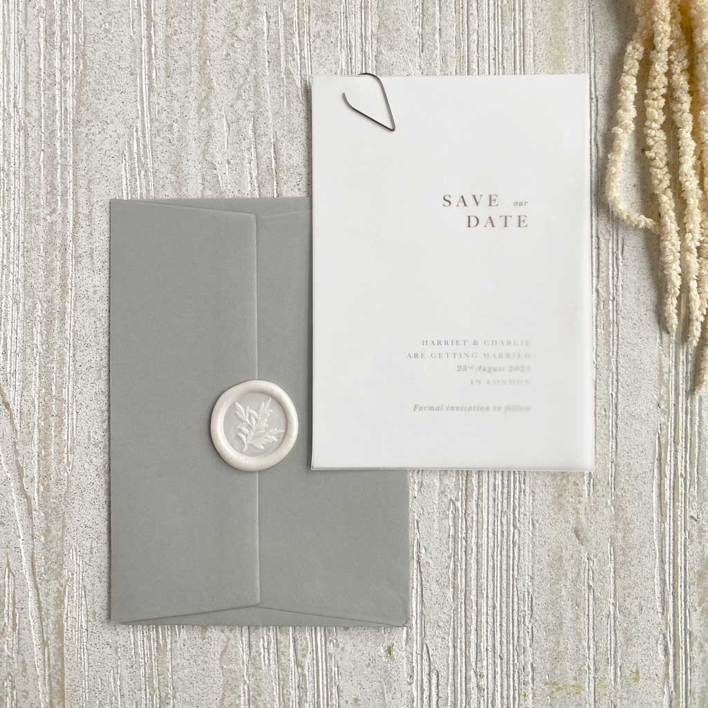 Minimal Save the Dates | Elegant Save the Date Cards – Lilac & White