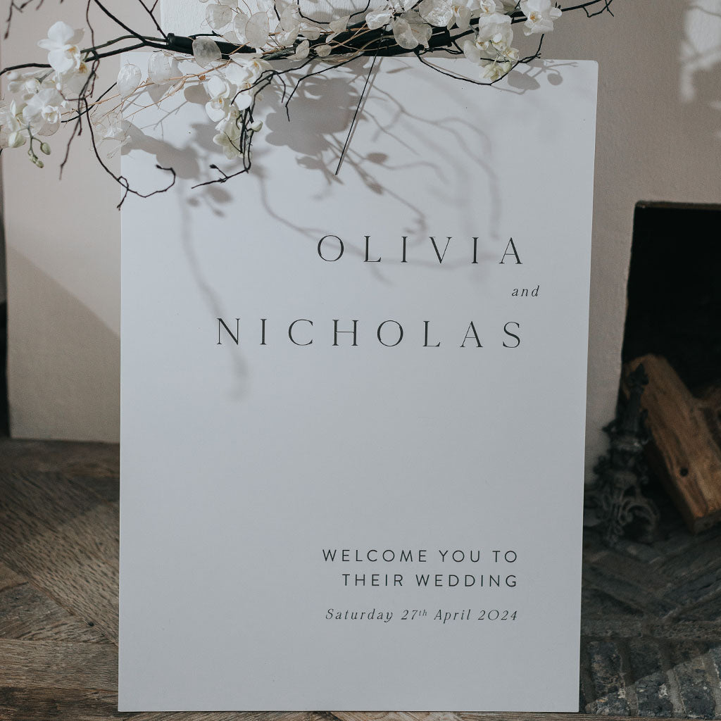 Wedding Welcome Sign uk | Wedding Welcome Sign Board – Lilac & White