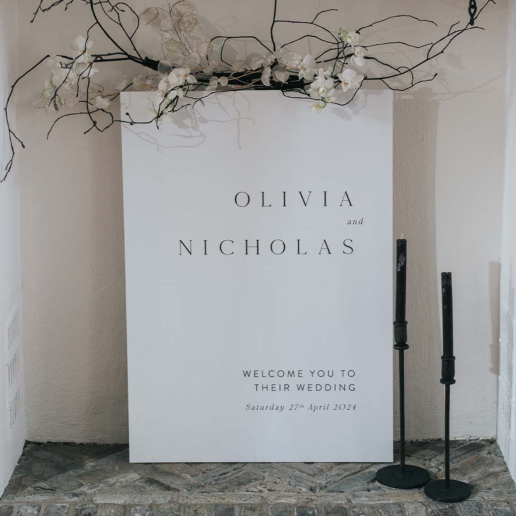 Wedding Welcome Sign uk | Wedding Welcome Sign Board – Lilac & White