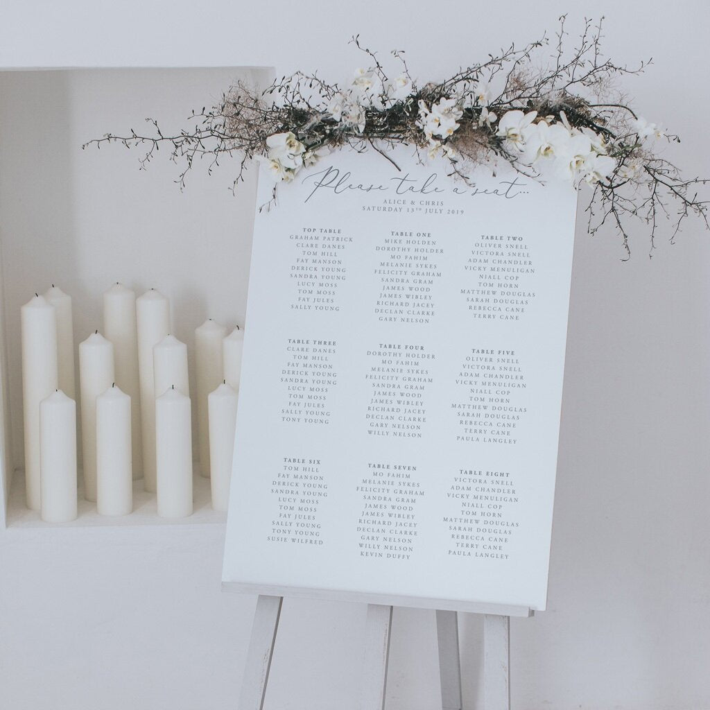 Alice Table Plan – Lilac & White