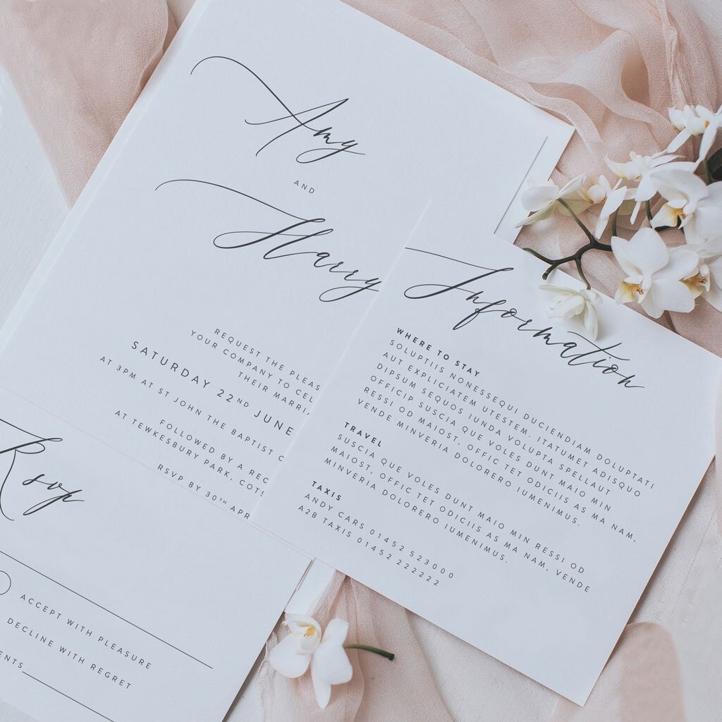 Classy Evening Wedding Invite | Amy Invitation - Lilac And White ...