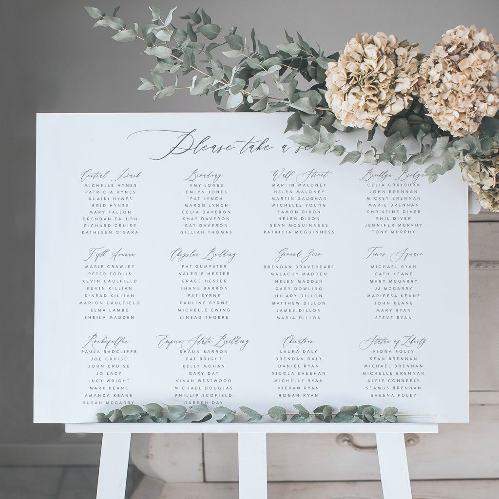 Wedding Table Plan | Amy Table Plan - Lilac And White – Lilac & White
