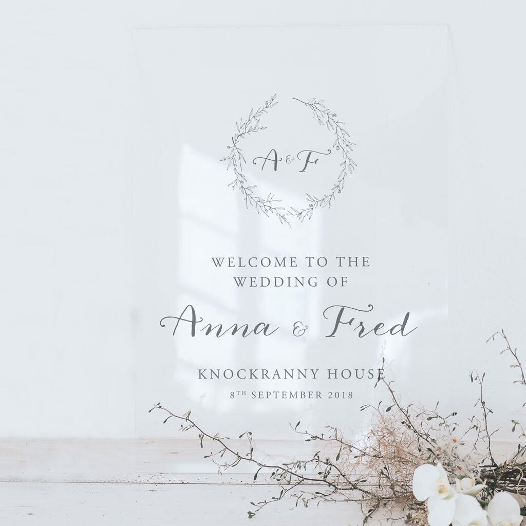 Anna Welcome Sign – Lilac & White