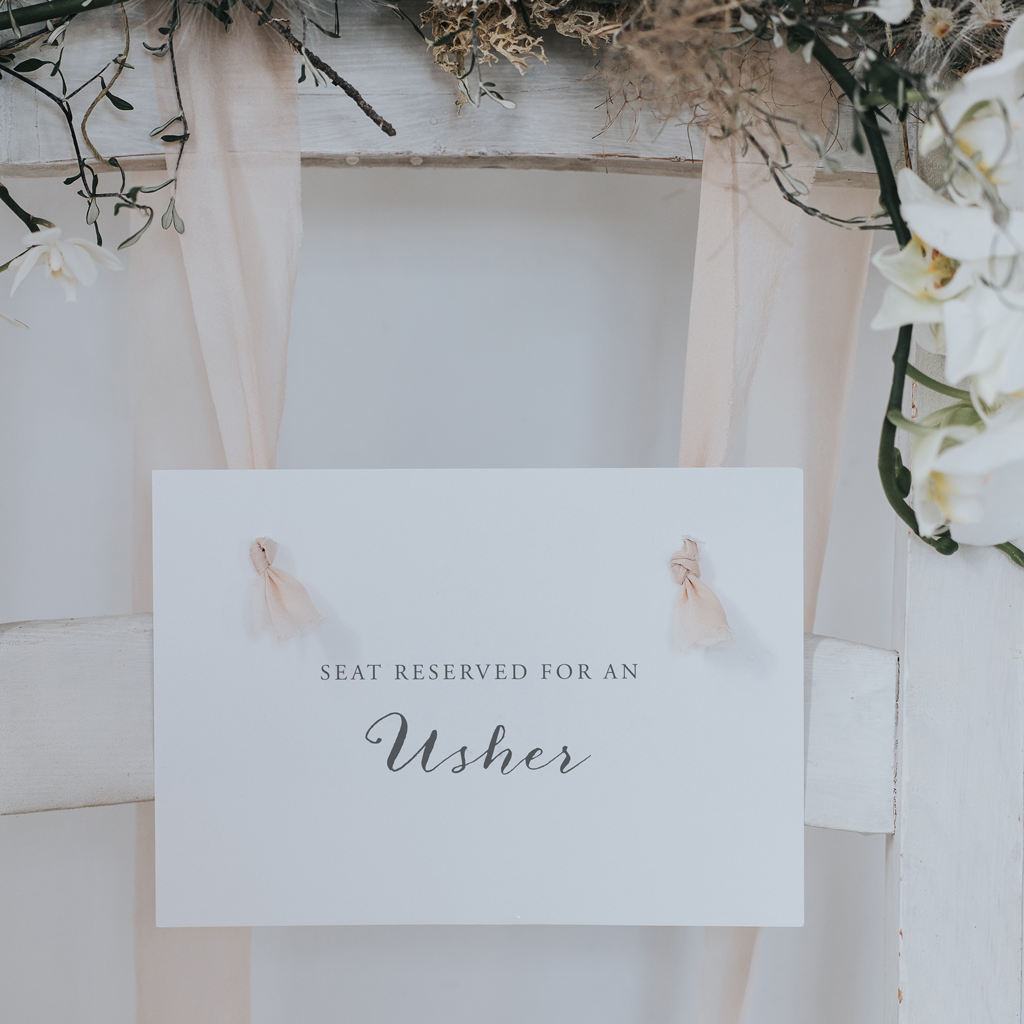 Elegant Ceremony Reserve Sign Printing - Reserved Seats – Lilac & White