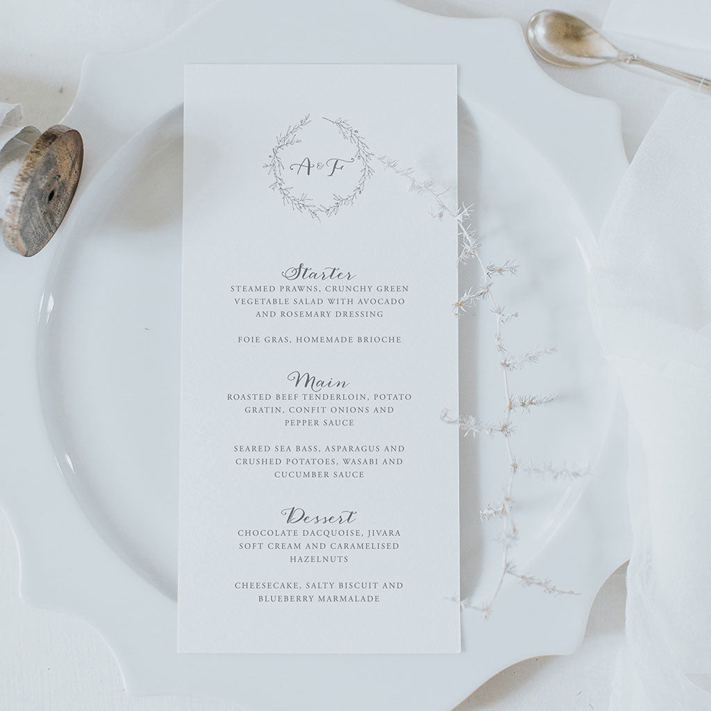 Lilac and White: Elegant Wedding Menus - Table & Choice Cards – Lilac ...