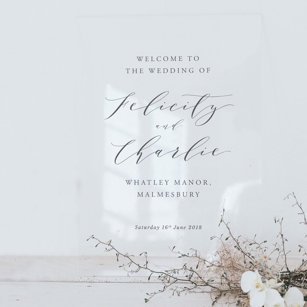 Felicity Welcome Sign – Lilac & White