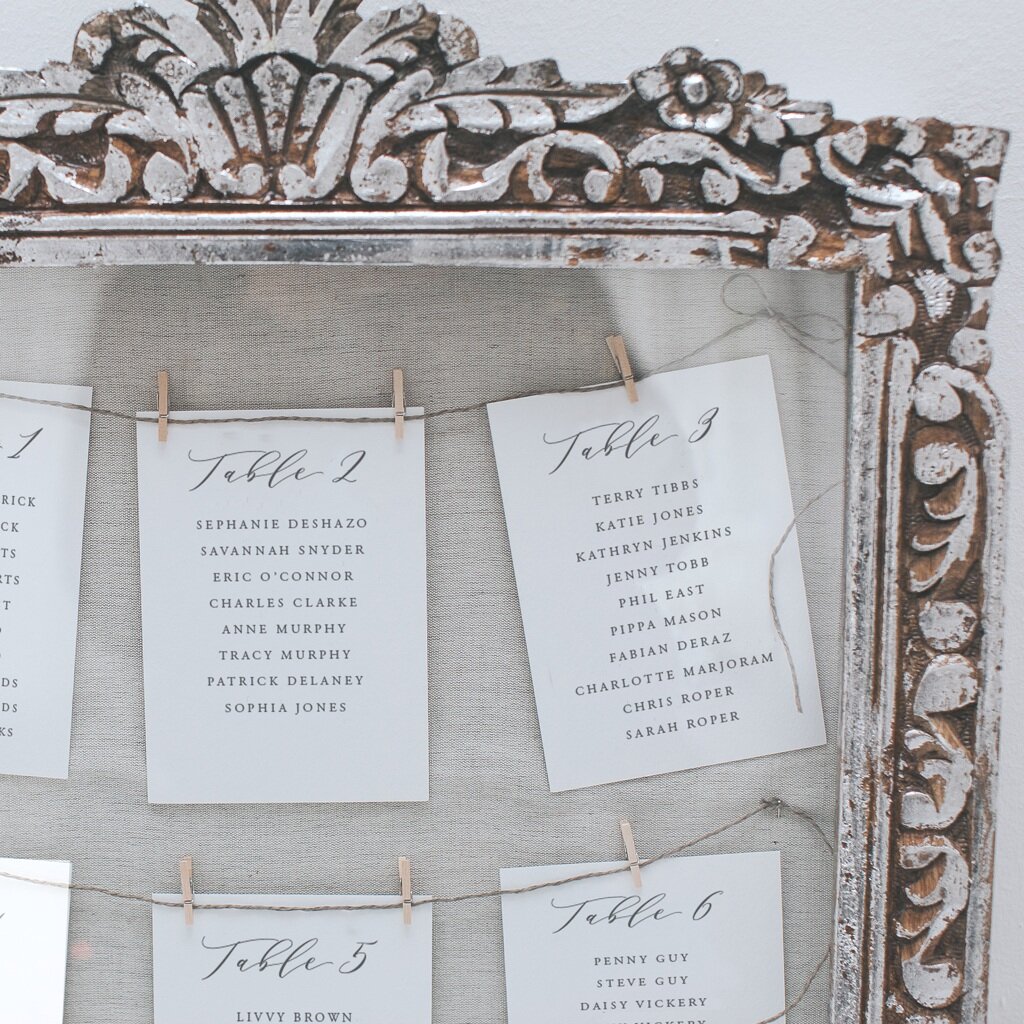 Felicity Table Plan Cards – Lilac & White