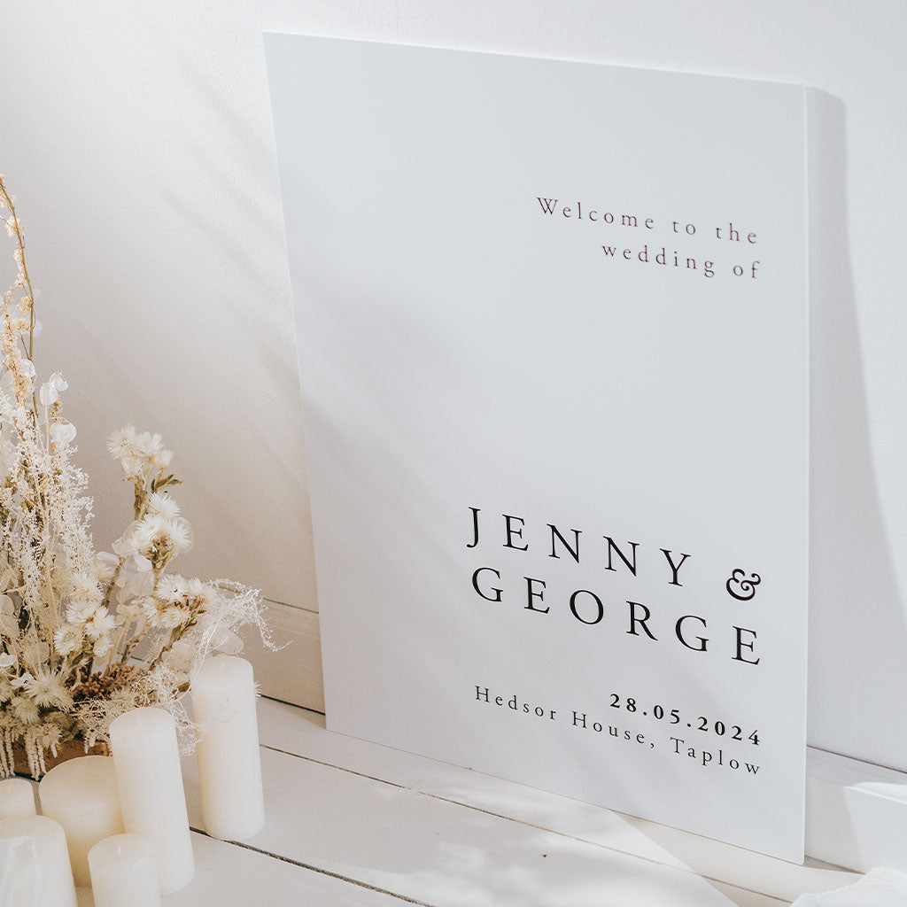 Jenny Welcome Sign – Lilac & White