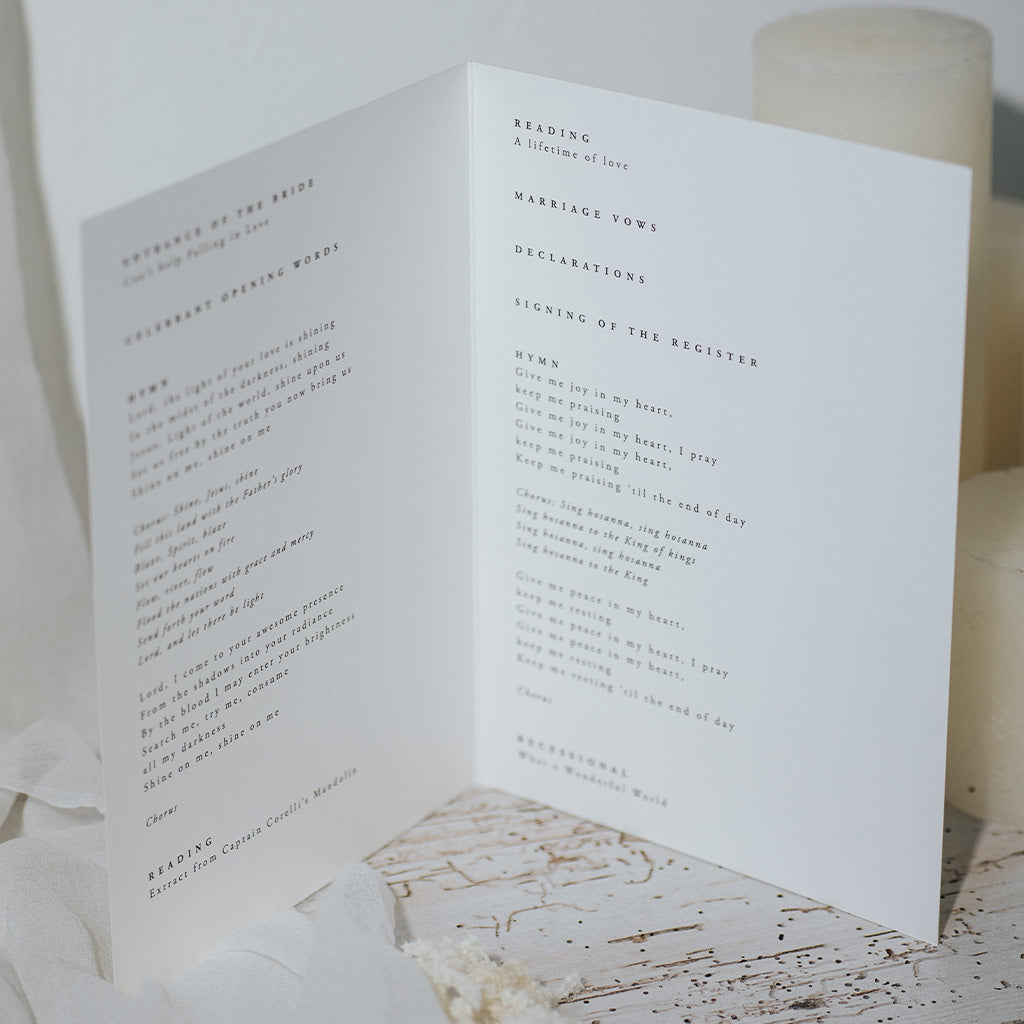 Jenny Order of Service – Lilac & White