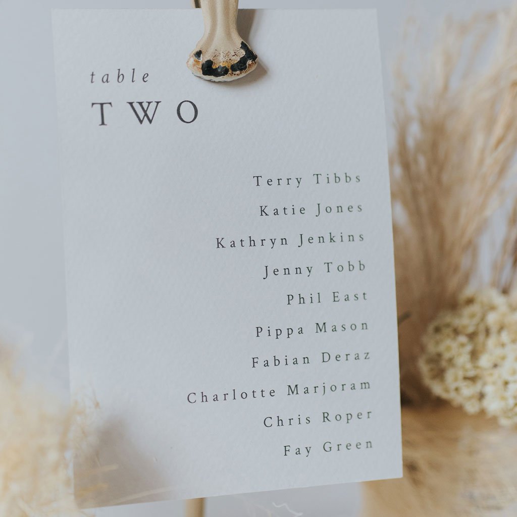 Rachel Table Plan Cards – Lilac & White