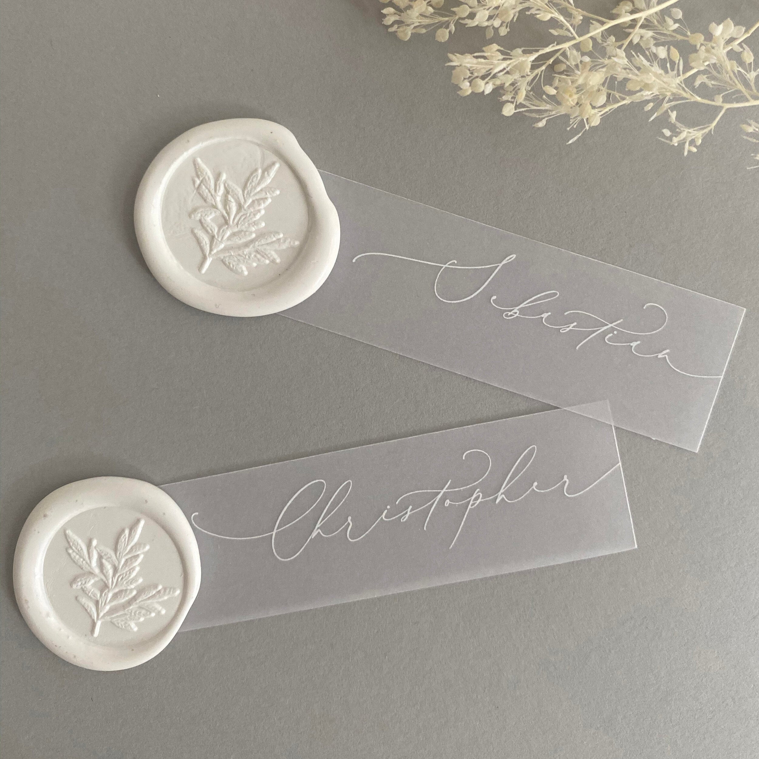 Wedding Tag Names | Samantha Vellum Name Tag - Lilac And White – Lilac ...