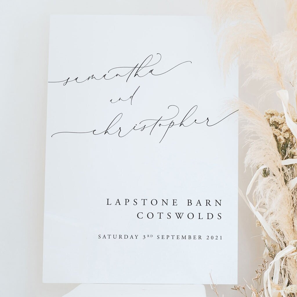 Samantha Welcome Sign – Lilac & White
