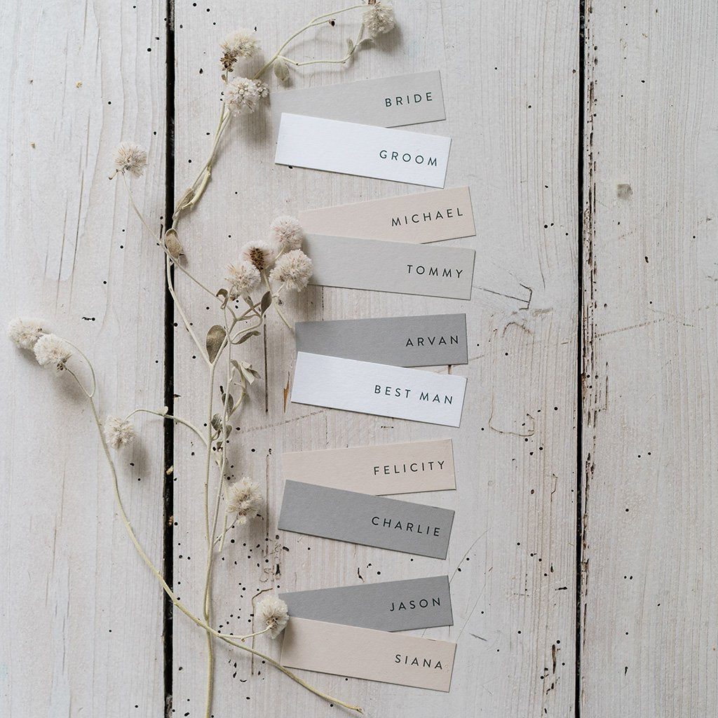 Sarah Name Tags – Lilac & White