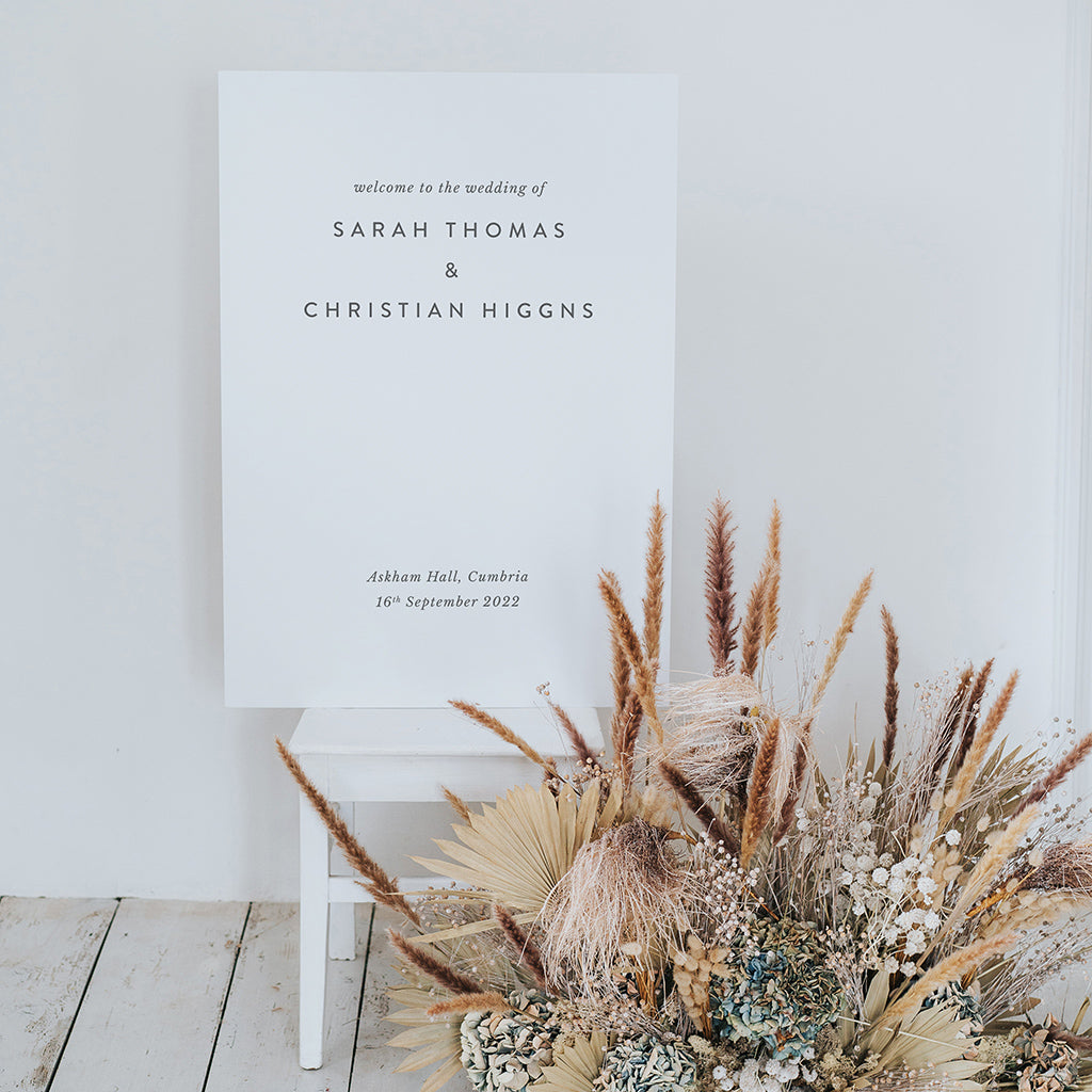 Sarah Welcome Sign – Lilac & White