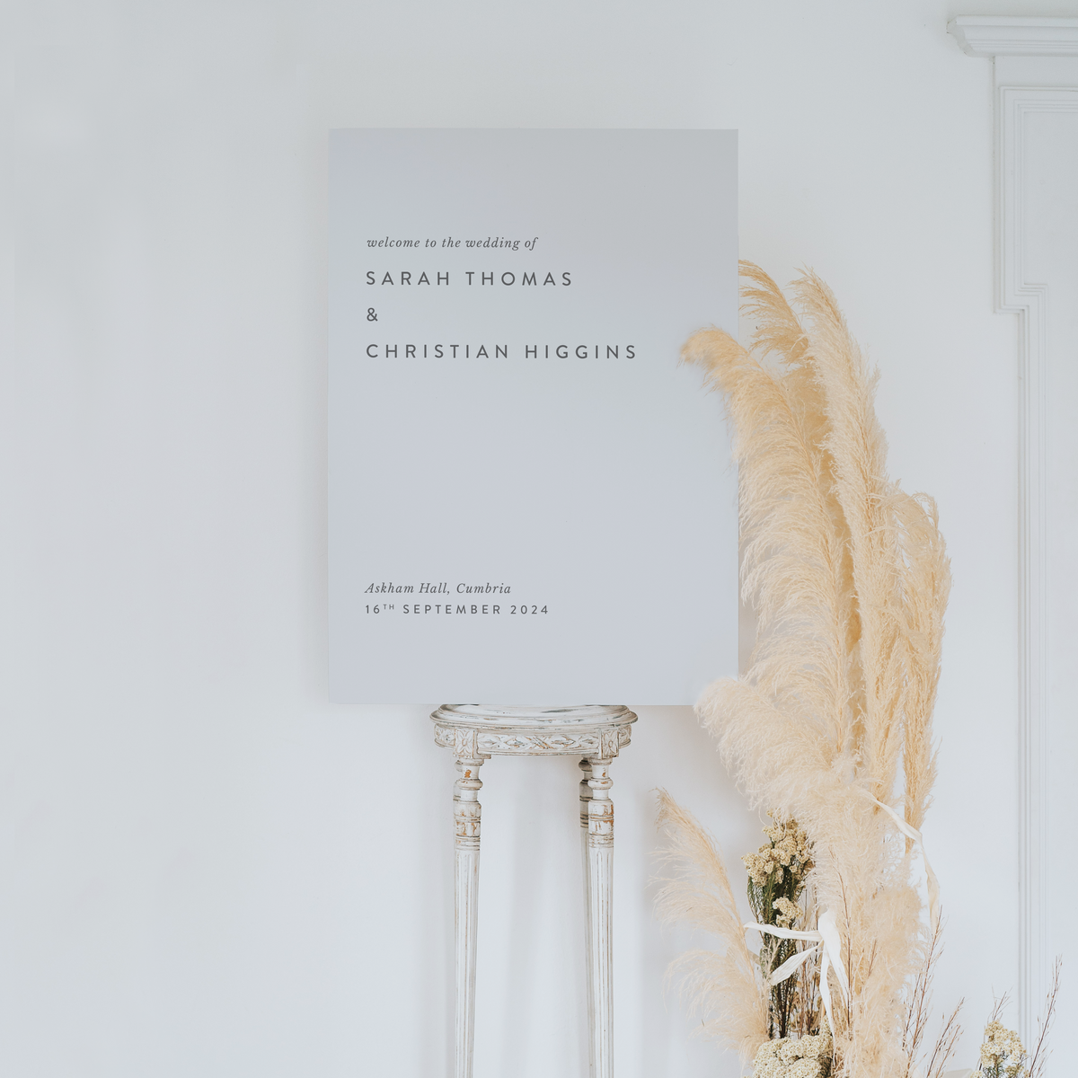 Sarah Welcome Sign – Lilac & White