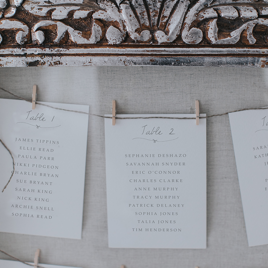 Simple Wedding Table Plan Cards - Stylish Seating Chart Solution ...
