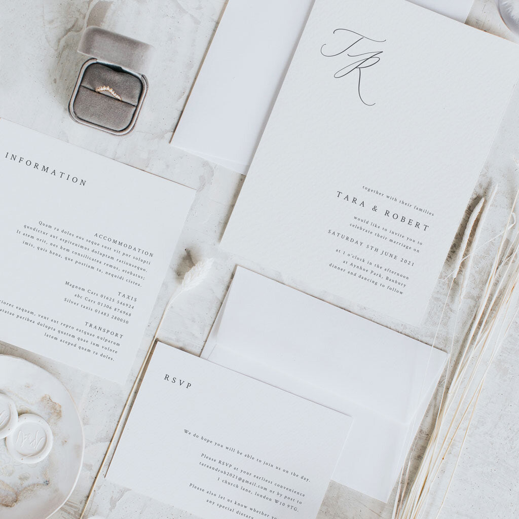 Elegant Wedding Invites | Tara Wedding Invitation - Lilac And White ...